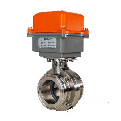 China Quick-install Design Tri-Clamp Butterfly Valve with IoT Mini Actuator for Data Center Liquid Cooling for sale