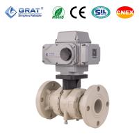 China Plastic Flange Ball Valve UPVC CPVC PVC with IP67 Motorized Actuator 4-20mA 0-10V for corrosive chemical liquor and lightweight pipeline for sale