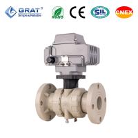 China Plastic Flange Ball Valve UPVC CPVC PVC with IP67 Motorized Actuator 4-20mA 0-10V for corrosive chemical liquor and lightweight pipeline for sale