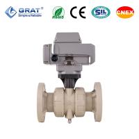 China Plastic Flange Ball Valve UPVC CPVC PVC with IP67 Motorized Actuator 4-20mA 0-10V for corrosive chemical liquor and lightweight pipeline for sale