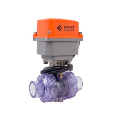 China Precision Modulating Mini Electric SS316 Ball Valve proportional Flow Regulation for Chemical Fluids for sale