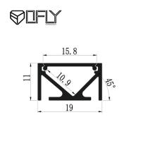 China Square Wall Mounted LED Aluminum Channel Tilt LED Strip Lighting Installation for sale