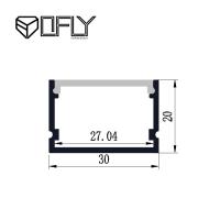 China 30*20mm Surface Mounted LED Aluminum Profile Anodized For Housing Lighting for sale