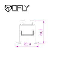 China Anti Glare Recessed Aluminium Led Profile 24mm Anodized Finished for sale