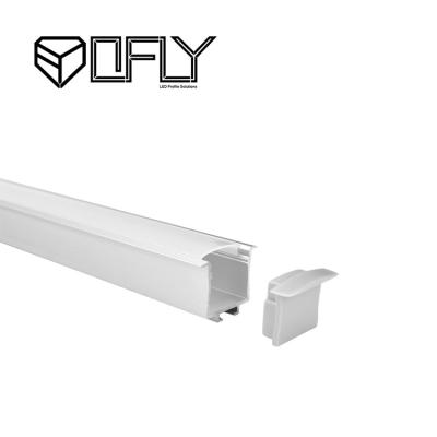 China 24mm Recessed Aluminium Extrusion For Led Strip U Shape With PC Cover for sale