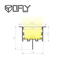China Opal Recessed Led Strip Lighting Channel 6063 T5 Aluminium Material 65mm X 55mm for sale