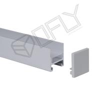 China Surface Mounted Aluminum LED Profile Prismatic Cover Anti-Dazzle For LED Strip Light for sale