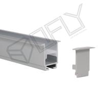 China 23*23.5mm Recessed Aluminum LED Channel Anodized Prismatic Cover For LED Strip Lighting for sale
