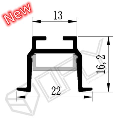 China 22*16mm Aluminum Recessed LED Profile Anti-Dazzle Prismatic Cover For LED Strip Lighting for sale