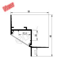 China 60*55mm Ceiling Plaster LED Alu Profile With PC Cover For LED Strip Lighting for sale