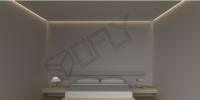 China 60*55mm Ceiling Plaster LED Alu Profile With PC Cover For LED Strip Lighting for sale