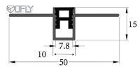 China YD-5015 Bendable Drywall Plaster LED Profile 50x15mm Oblong Anodized for Frameless Wall Light for sale