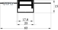 China Bendable Drywall Plaster LED Profile 60x15mm Oblong Anodized for Frameless Wall Light for sale