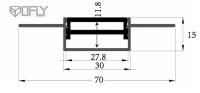 China 6063 T5 Aluminium Alloy Bendable Drywall Plaster LED Profile 70x15mm Oblong Anodized for Frameless Wall Light for sale
