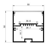 China 50*50mm Customizable Length and PC Cover Options for Suspended LED Profile Easy Installation for sale