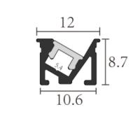 China YD-A109 Recessed LED Profile For Cabinet 6063 T5 Aluminum Alloy 10*8.7mm Anodized Finish 1-3m Length for sale
