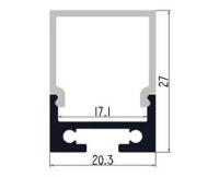 China 17mm LED Strip Width Suspended LED Profile with 6063 T5 Aluminum Alloy and Opal Matte Diffuser Cover for sale