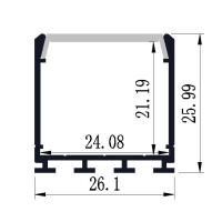 China 26*26mm 6063 T3-T8 Aluminum Alloy Anodized Suspended LED Profile for Decorative LED Strip Light Channel for sale