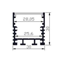 China 6063 T3-T8 Aluminum Alloy Suspended LED Profile 30*30mm with Anodized Surface for LED Light Strip Channel for sale