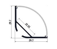 China 6063 T5 Aluminum Alloy Suspended LED Profile 29.7mm x 29.7mm with Heat Dissipation for sale