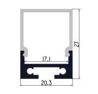 China 6063 T5 Aluminum Alloy Suspended LED Profile 20.3*27mm for Indoor Lighting Decoration for sale