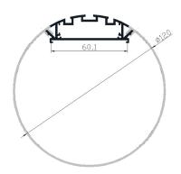 China 6063 T5 Aluminum Alloy Suspended LED Profile with Customizable Length for Optimal Heat Dissipation for sale