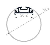 China 6063 T5 Aluminum Alloy LED Lighting Profile with Diameter 60MM for Superior Heat Dissipation for sale