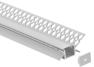 China 6063 T3-T8 Aluminum Alloy Plaster LED Profile with Anodized Surface Finishing for Embedded Installation for sale
