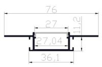 China 6063 T3-T8 Aluminium Alloy Plaster LED Profile with Anodized Surface Finishing and Customized Length for Dry Wall Installation for sale