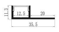 China Trimless 6063 T3-T8 Aluminum Alloy LED Profile with Anodized Surface Finishing for Sky Linear Lighting for sale