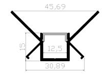 China 6063 T3-T8 Aluminum Alloy Plaster LED Profile with Anodized Surface Finishing for Embedded Installation for sale