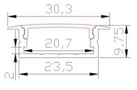 China 6063 T5 Aluminum Alloy Recessed LED Profile with Anodized Surface and Customized Length Options for sale