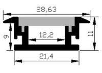 China Waterproof 6063 T3-T8 Aluminium Alloy Recessed LED Profile with Customized Length for LED Strip Channel for sale