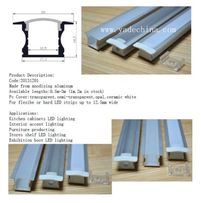 China 6063 T5 Aluminum Alloy Recessed LED Profile with Customized Length for Optimal Heat Dissipation for sale