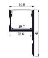 China 6063 T3-T8 Aluminum Alloy Recessed LED Profile with Anodized Finish and Customized Length for LED Strip Channel for sale