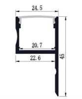 China 6063 T3-T8 Aluminum Alloy Recessed LED Profile with Anodized Finish and Customized Length for LED Strip Channel for sale