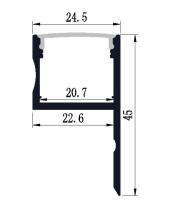 China Customized Length 6063 T5 Aluminum Alloy Recessed LED Profile with Fast Heat Dissipation for sale