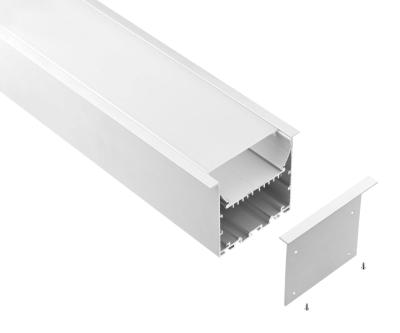 China Recessed LED Profile 6063 T3-T8 Aluminum Alloy 91*76mm Size with Anodized Surface for Ceiling Lighting for sale