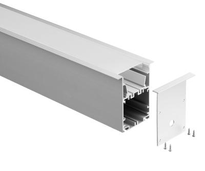 China Recessed LED Profile 6063 T3-T8 Aluminum Alloy 65*76mm Size with Anodized Surface for Ceiling Lighting for sale