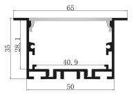 China 6063 T3-T8 Aluminum Alloy Recessed LED Profile with Anodized Surface and Customized Length for Ceiling Lighting for sale