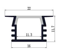 China 6063 T3-T8 Aluminum Alloy Recessed LED Profile with Anodized Surface and Customized Length for LED Strip Housing for sale