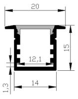China 6063 T3-T8 Aluminum Alloy Recessed LED Profile with Anodized Surface and Customized Length for Indoor Lighting for sale