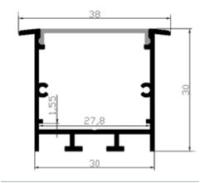 China 6063 T3-T8 Aluminum Alloy Recessed LED Profile with Anodized Surface and Customized Length Options for sale