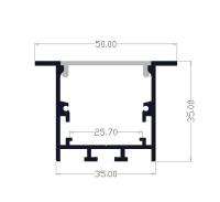 China 6063 T3-T8 Aluminum Alloy Recessed LED Profile with Anodized Surface and Customized Length Options for sale