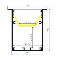 China 6063 T3-T8 Aluminum Alloy Recessed LED Profile with Anodized Surface and Customized Length for Indoor Lighting for sale