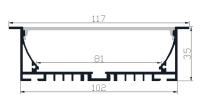 China 6063 T3-T8 Aluminum Alloy Recessed LED Profile with Anodized Surface and Customized Length for LED Strip Housing for sale