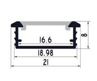 China Flexible 6063 T3-T8 Aluminum Alloy Recessed LED Profile with Anodized Surface and Customized Length for Indoor Lighting for sale