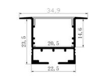 China 6063 T3-T8 Aluminum Alloy Recessed LED Profile with Anodized Surface and Customized Length Options for sale