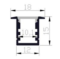 China 6063 T3-T8 Aluminium Alloy Recessed LED Profile with Anodized Surface and Customized Length for Soft Lighting for sale
