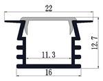 China 22*13mm Recessed LED Profile with 6063 T3-T8 Aluminum Alloy for Recessed Mounted LED Strip Lighting for sale
